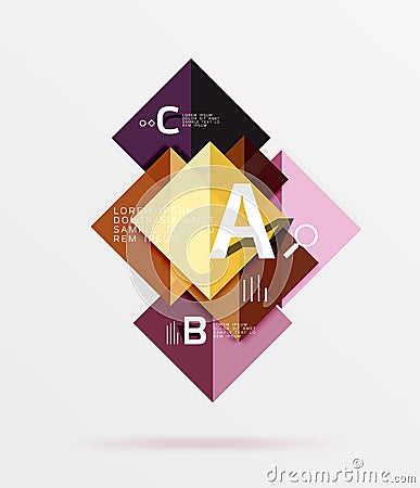 Overlapping Square Infographics Cartoon Vector | CartoonDealer.com ...