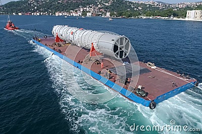Oversized Cargo Transportation Along The River, A Distillation Column ...