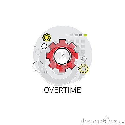 Overtime Extra Hours Work Icon Cartoon Vector | CartoonDealer.com #83823713