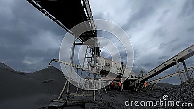 An Overview of a Coal Production Process at the Coal Mine Stock Footage ...