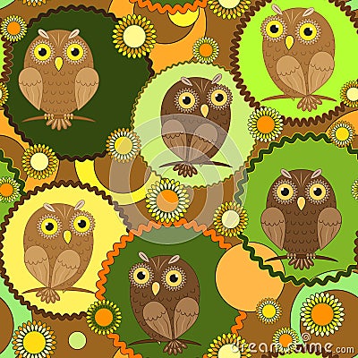 Owl Seamless Texture Vector Illustration | CartoonDealer.com #25675182