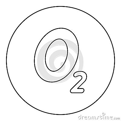 Oxygen Chemical Formula O2 Air Icon In Circle Round Black Color Vector ...