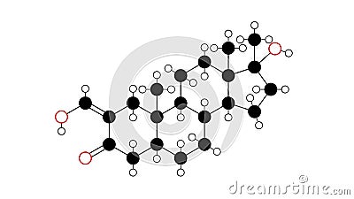 Oxymetholone Molecule, Structural Chemical Formula, Ball-and-stick ...