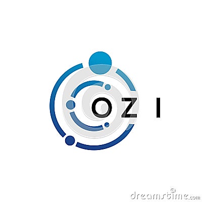OZI Letter Technology Logo Design On White Background. OZI Creative ...