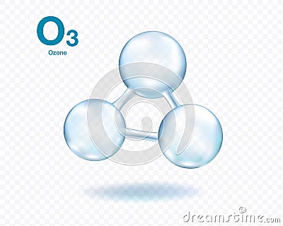 Ozone Molecule Model Set Isolated On Transparent Background. Vector ...