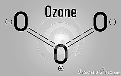 Ozone Or Trioxygen, O3 Molecule, Chemical Structure. Skeletal Formula ...