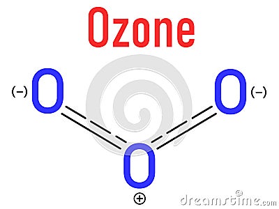 Ozone Or Trioxygen, O3 Molecule, Chemical Structure. Skeletal Formula ...