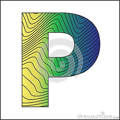 1P P Logo Vector Illustration - Letter P Logo - Wavy Warped Text ...