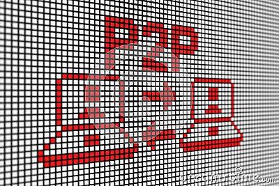 P2P Text Scoreboard Blurred Background Royalty-Free Cartoon ...