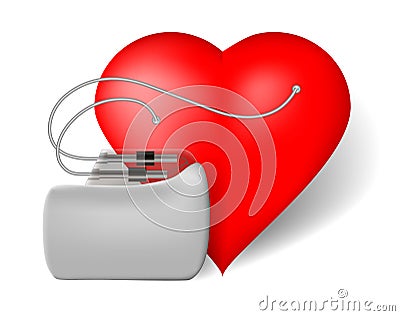 Pacemaker And Red Heart Cartoon Vector | CartoonDealer.com #38699925