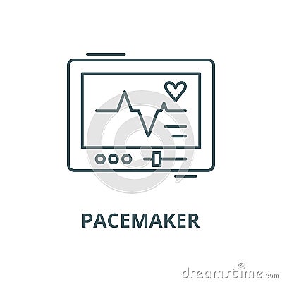 Pacemaker Vector Line Icon, Linear Concept, Outline Sign, Symbol ...