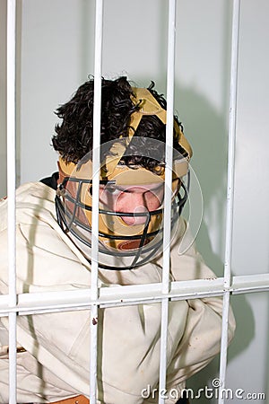 Paciente Mentalmente Inestable Aislado En Blanco Foto de archivo ...