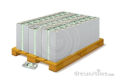 Pack Of Banknotes On A Wooden Pallet. Stock Photography | CartoonDealer ...