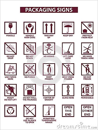 Packaging Signs Stock Vector - Image: 71111392