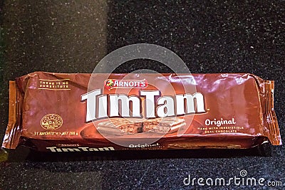 Packet Of Arnotts Tim Tam Chocolate Biscuits Editorial Photo ...