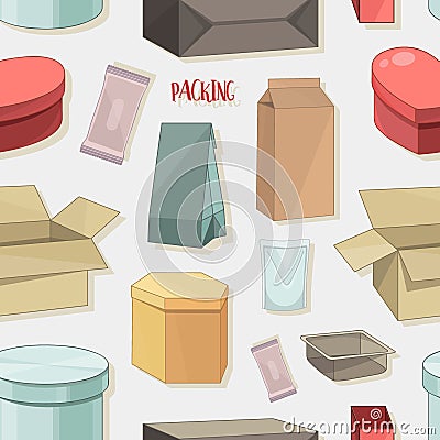 Packing Collection Pattern Cartoon Vector | CartoonDealer.com #82273107