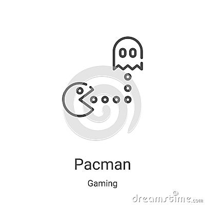 Pacman Icon Vector From Gaming Collection. Thin Line Pacman Outline ...