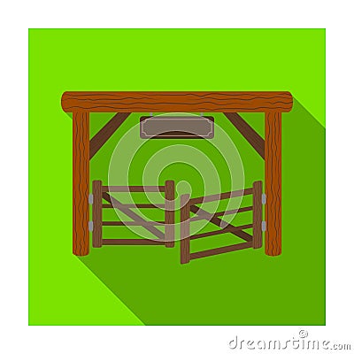 Paddock Gate Icon In Flat Style Isolated On White Background. Rodeo ...