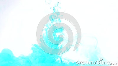 Paint Drop Effect Blue Smoke Cloud Motion White Stock Video - Video of ...