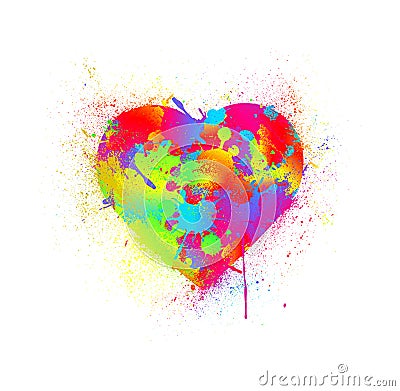 Paint Splatter Heart. Vector Illustration Stock Photos - Image: 29133423