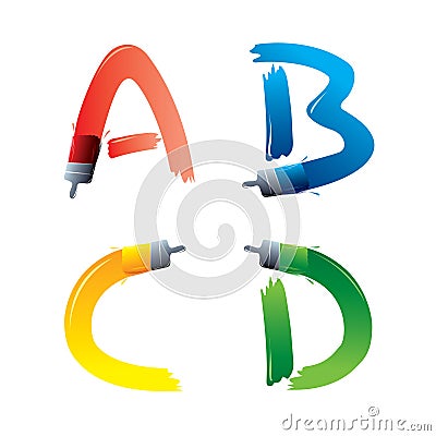 Paintbrush Alphabet Letters Stock Photography - Image: 35246412