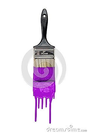 Paintbrush With Purple Paint Stock Photo - Image: 16164370