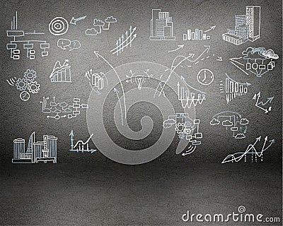 Painted On The Wall Charts, Symbols And Diagrams Royalty-Free Stock ...