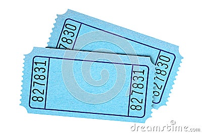 Pair Blank Blue Tickets Isolated On White Background Stock Photo ...