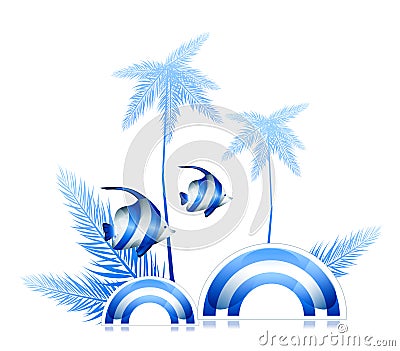 Palm And Fish Stock Photo | CartoonDealer.com #12883092