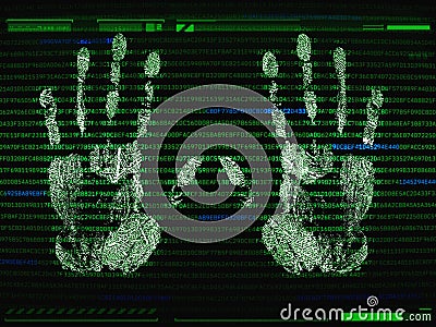 Palm Print Recognition And Access Concept. Security Software By ...