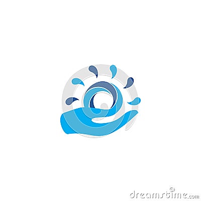 Palm And Swirl Water Logo Vector | CartoonDealer.com #101207906