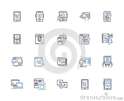 Palmtop Line Icons Collection. Computer, Pocketable, Handheld, Portable ...