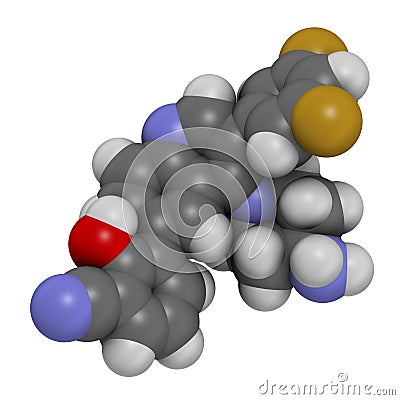 Paltusotine Acromegaly Drug Molecule. 3D Rendering. Atoms Are ...