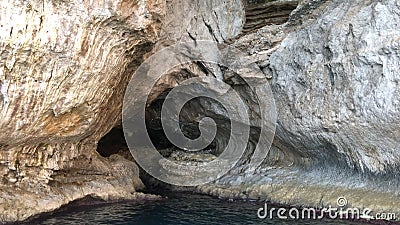 Capri Island, Italy, Pan of the Red Rocks Inside the Grotto Cave Stock ...