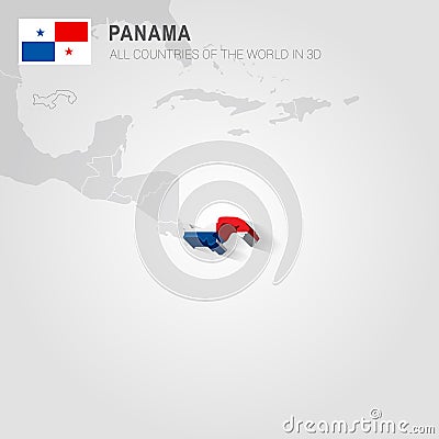 Panama Drawn On Gray Map. Vector Illustration | CartoonDealer.com #84658440