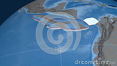 Panama Tectonic Plate. Elevation and Bathymetry Stock Video - Video of ...