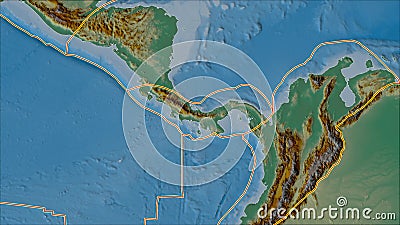 Panama Tectonic Plate. Relief. Borders First. Van Der Grinten ...