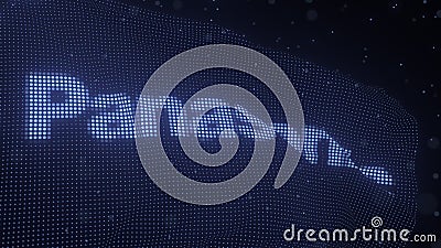 PANASONIC Logo on a Waving Digital Flag, Looping 3d Animation Stock ...