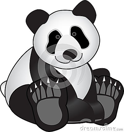 Panda Bear Cute Animal Number Two with Cartoon Baby Illustration Stock ...