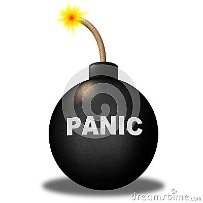 Panic Warning Represents Hysteria Anxiety And Terror Stock Photo ...