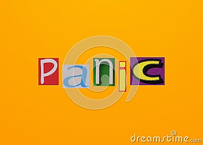 Panic Word, Collage From Clippings With Newspaper And Magazine Letters ...
