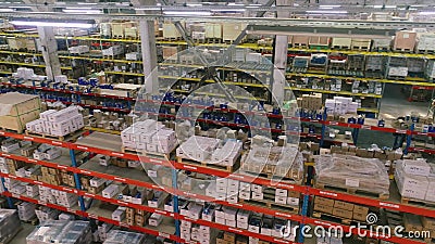 Panorama of a Huge Warehouse. Panorama of a Large Warehouse Top View ...