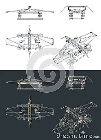 Pantograph Blueprints Cartoon Vector | CartoonDealer.com #269886423