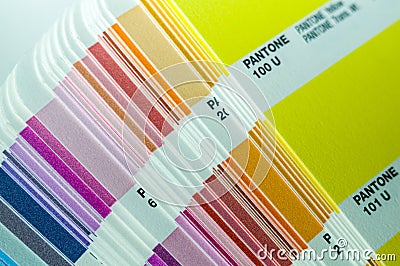 Pantone System. Color Samples. Color Palette. Cardboard Cards With A ...