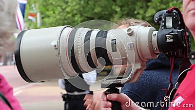 Paparazzi Camera Lens in Action Stock Footage - Video of drama, holding ...