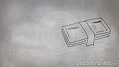 Paper bills drawing stock video. Video of cash, money - 145064833