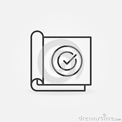 Paper With Check Mark Linear Vector Concept Icon | CartoonDealer.com ...