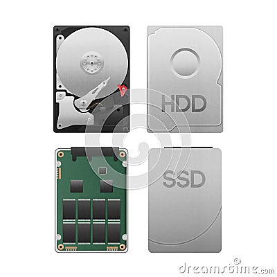 Paper Cut Of Hard Disk Drive Vs Ssd Isolated Is Data Storage Equipment ...