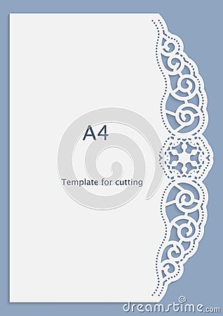 A4 Paper Lace Greeting Card, White Pattern, Cut-out Template, Template ...