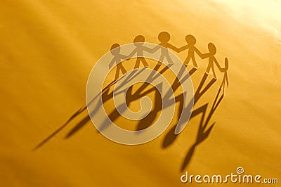 Paper man chain stock photo. Image of bond, network, blue - 5626000